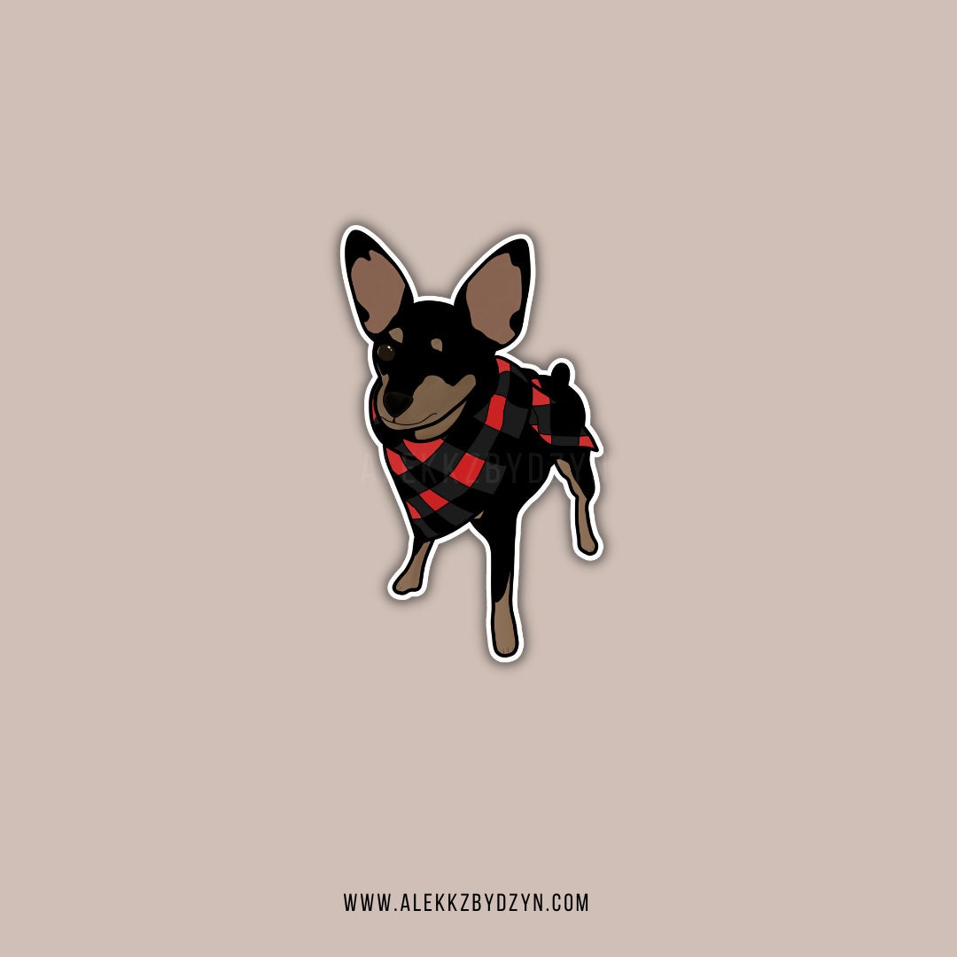 Tank the Minpin Sticker Miniature Pinscher Dog Sticker Kawaii Dog Cute ...