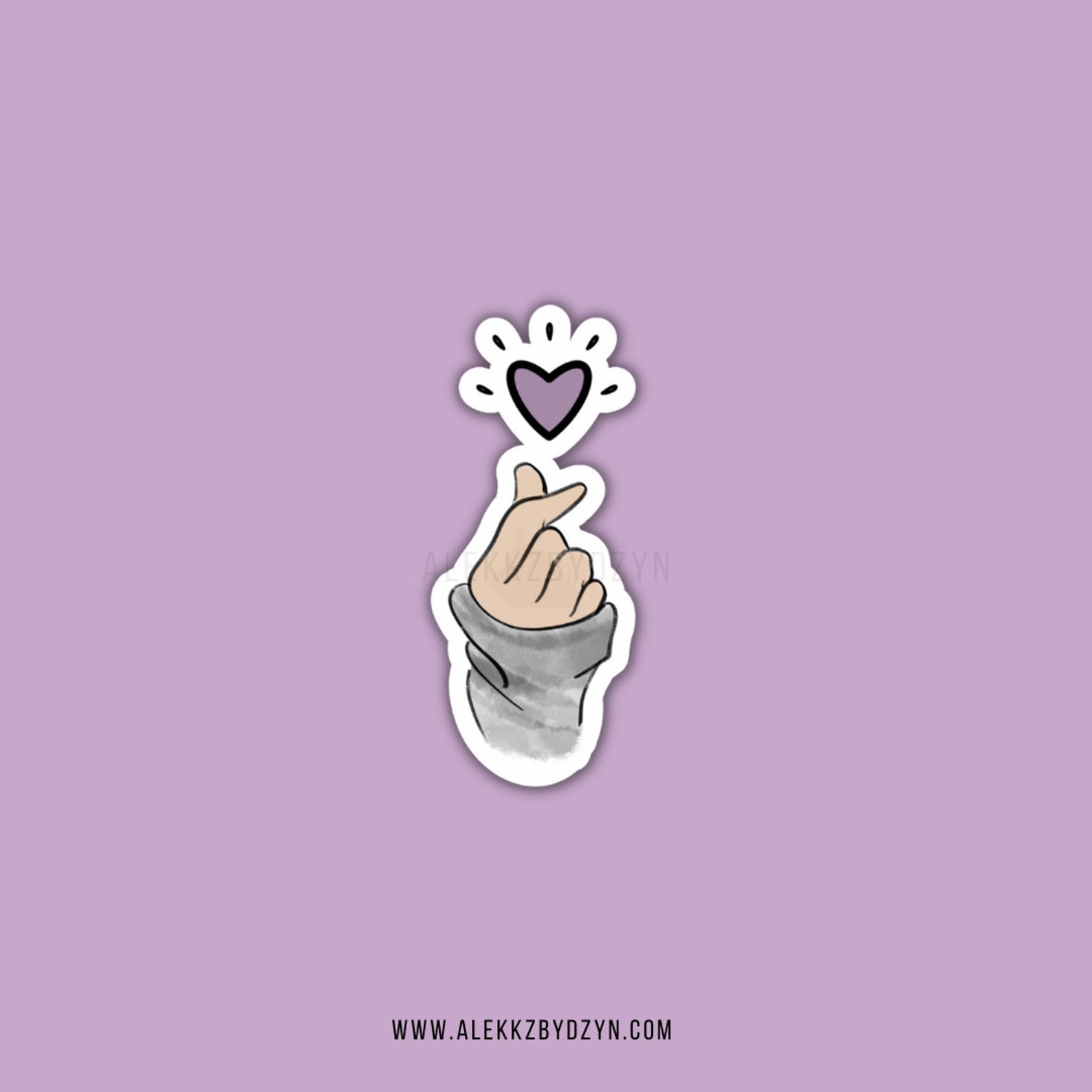 Korean Heart Fingers Sticker Finger Heart Sticker Cute K - Etsy