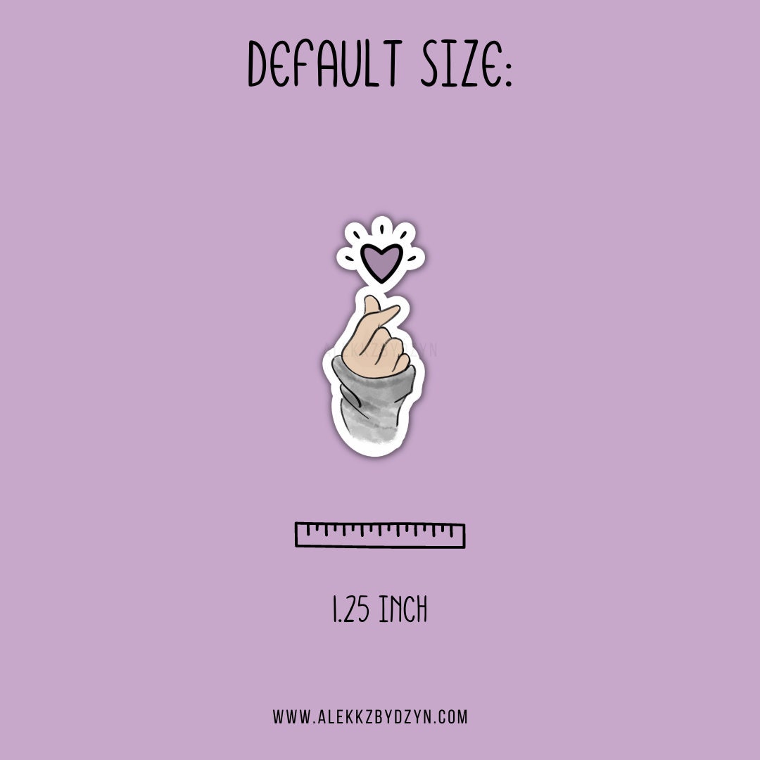 Korean Heart Fingers Sticker Finger Heart Sticker Cute K Drama Sticker ...