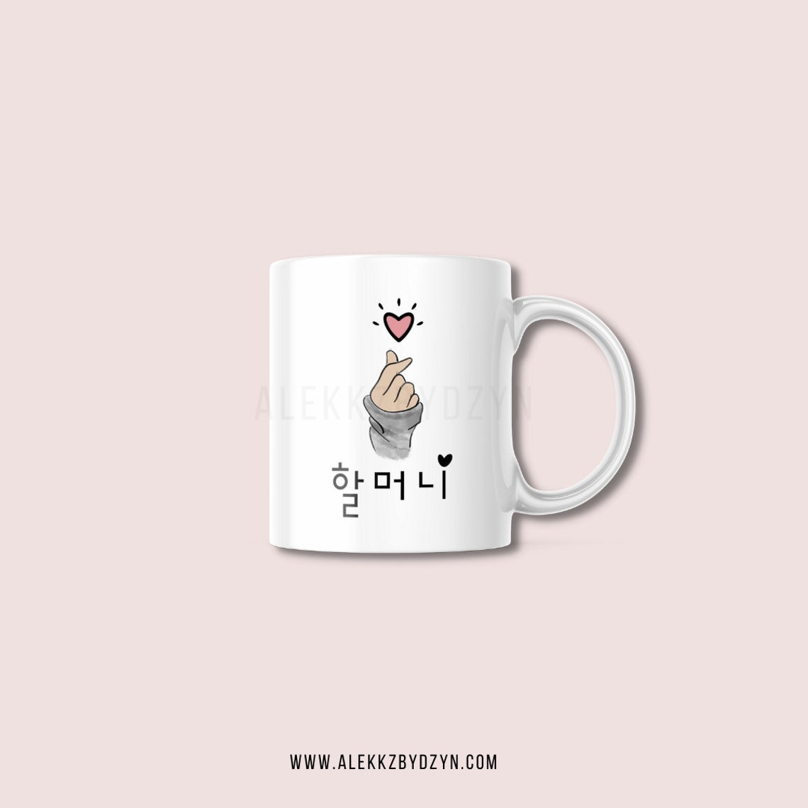 Korean Halmoni Mug Korean Finger Heart Korean Grandma Mug Korean ...