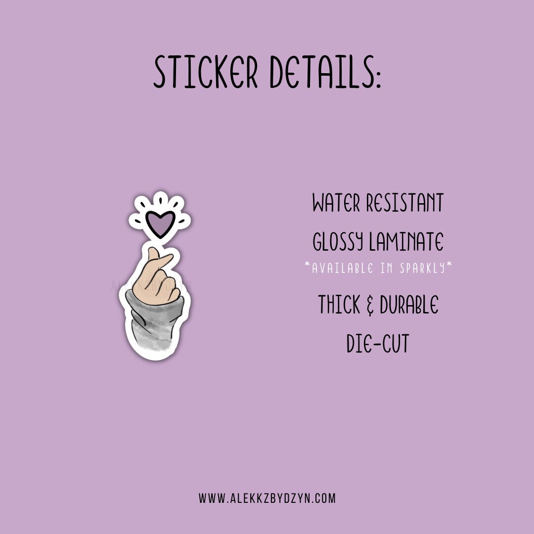 Korean Heart Fingers Sticker Finger Heart Sticker Cute K - Etsy