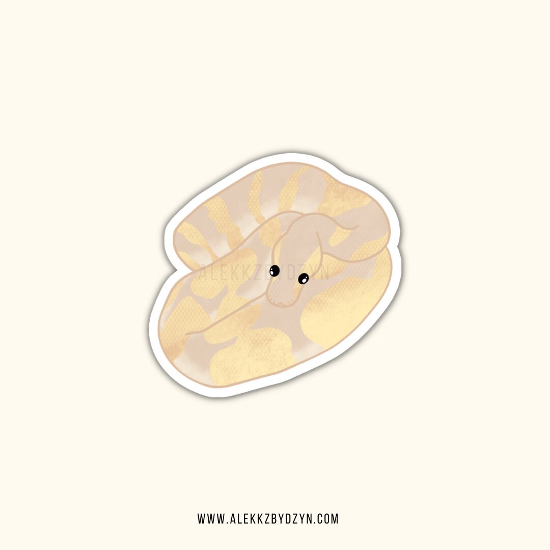Cute Banana Ball Python Snake Sticker | Pastel Snake Sticker | Ball ...