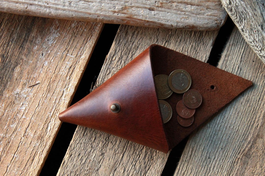 Coin Purse, Leather Coin Pouch, Triangle Coin Purse, Leather Coin Purse ...