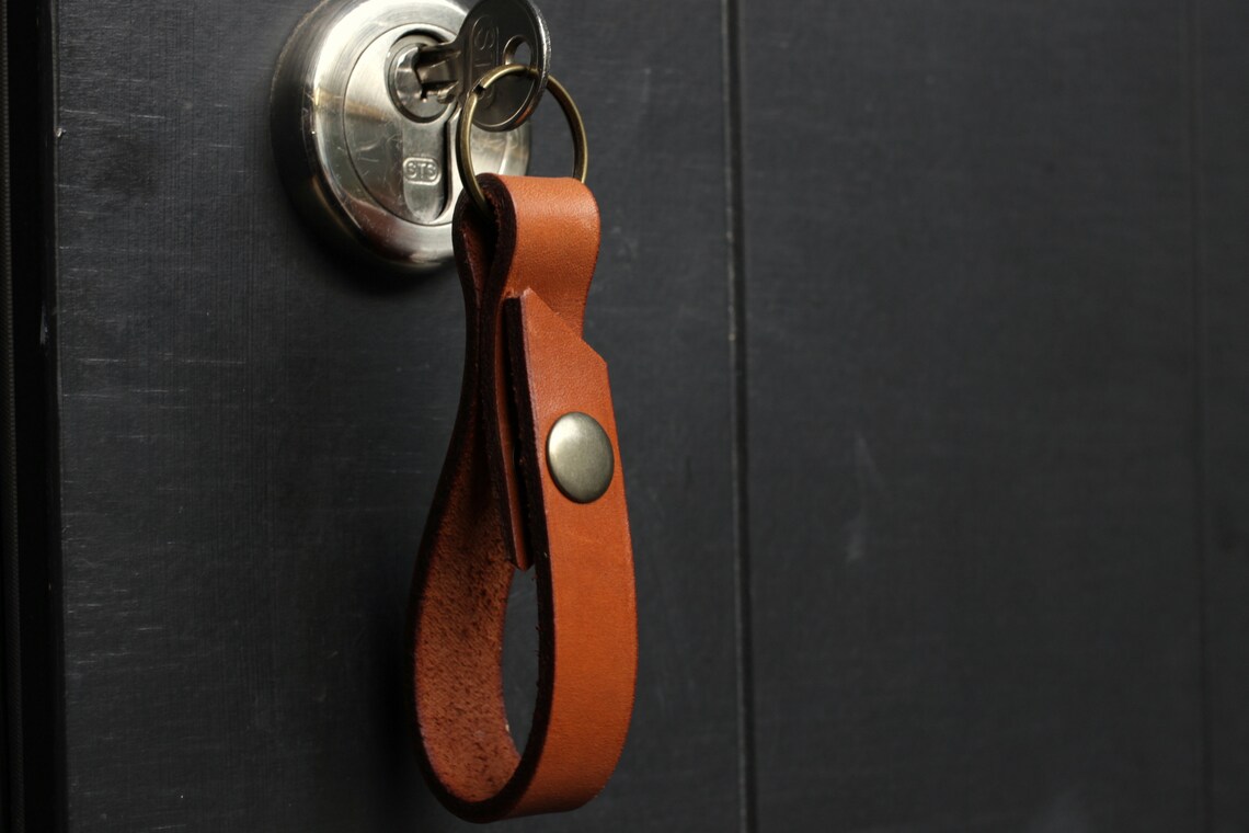 Leather Keychain Leather Keyring Keyholder Belt Loop Key Chain - Etsy