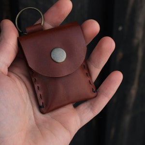 Leather Coin Pouch Leather Keychain Coin Holder Coin Organiser Leather ...