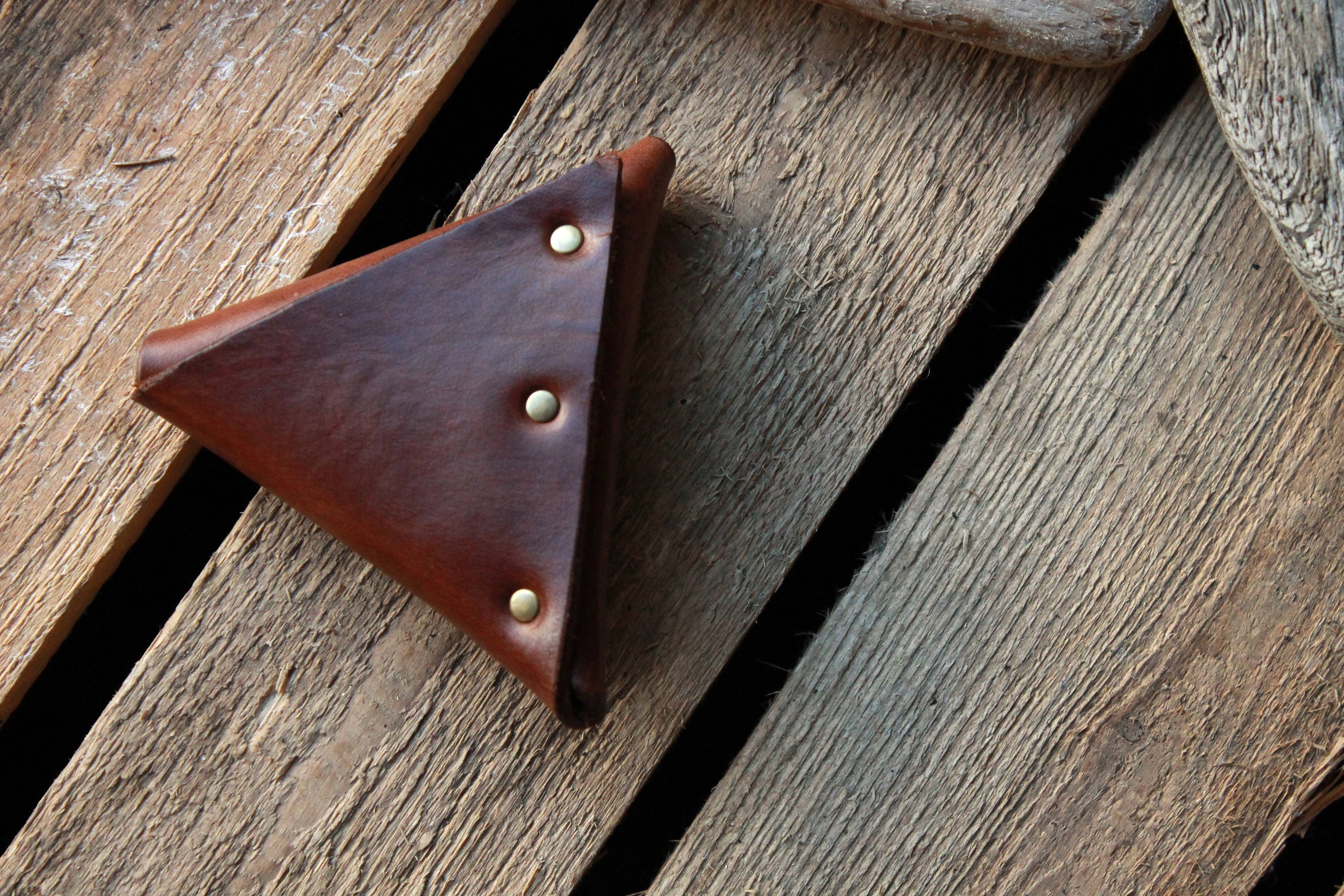 Coin Purse Leather Coin Pouch Triangle Coin Purse Leather | Etsy