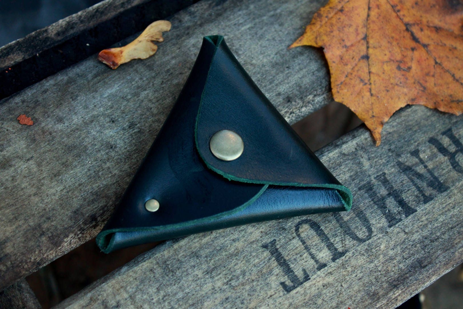 Leather Triangle Coin Purse Leather Coin Purse Leather Coin - Etsy
