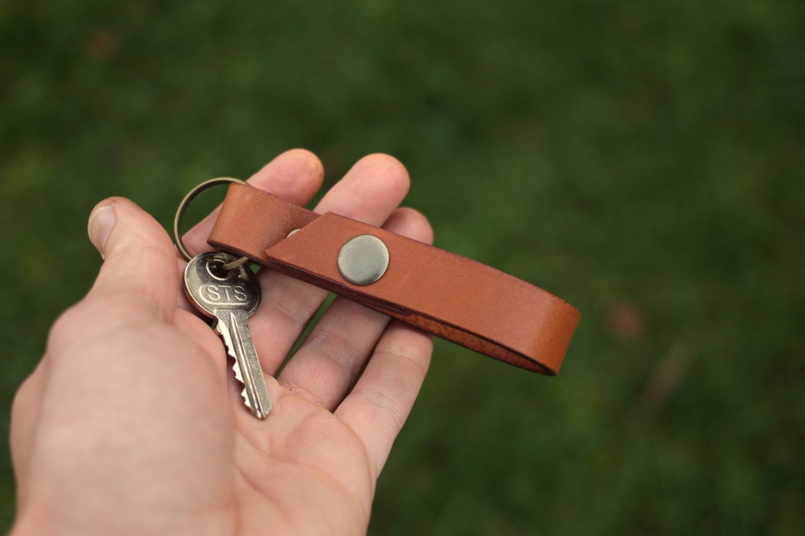 Leather Keychain Leather Keyring Keyholder Belt Loop Key Chain - Etsy