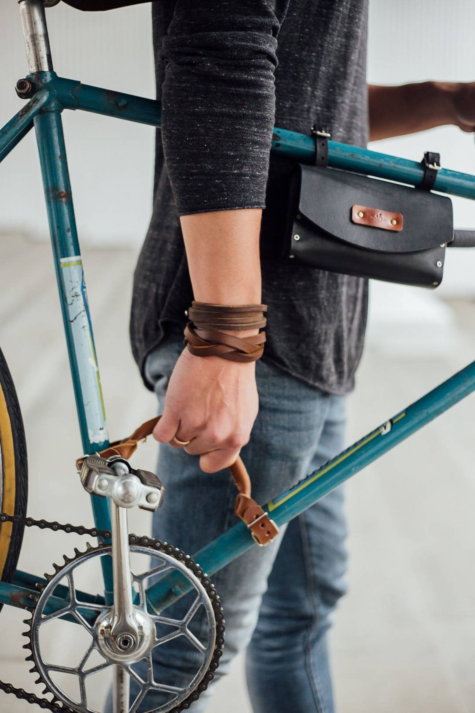 Bicycle Handle Bicycle Leather Frame Handle Carrying Handle - Etsy