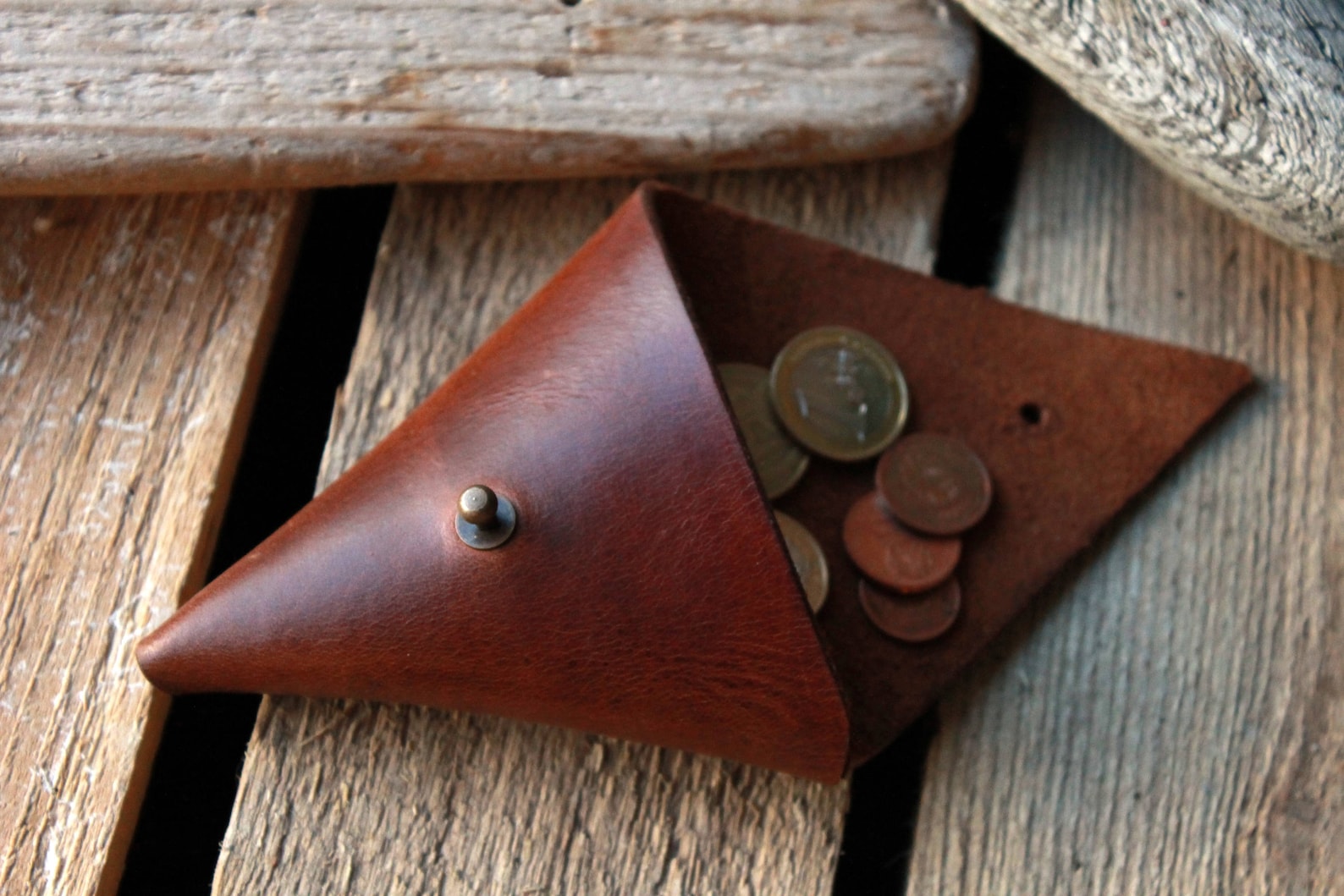 Coin Purse Leather Coin Pouch Triangle Coin Purse Leather | Etsy