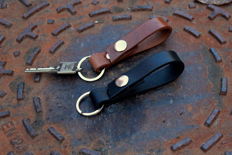 Leather Keychain Leather Keyring Keyholder Belt Loop Key Chain | Etsy
