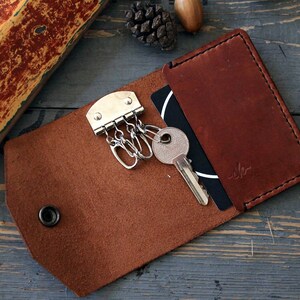 Leather Key Case Leather Key Holder Mens Keychain Wallet Leather Key ...
