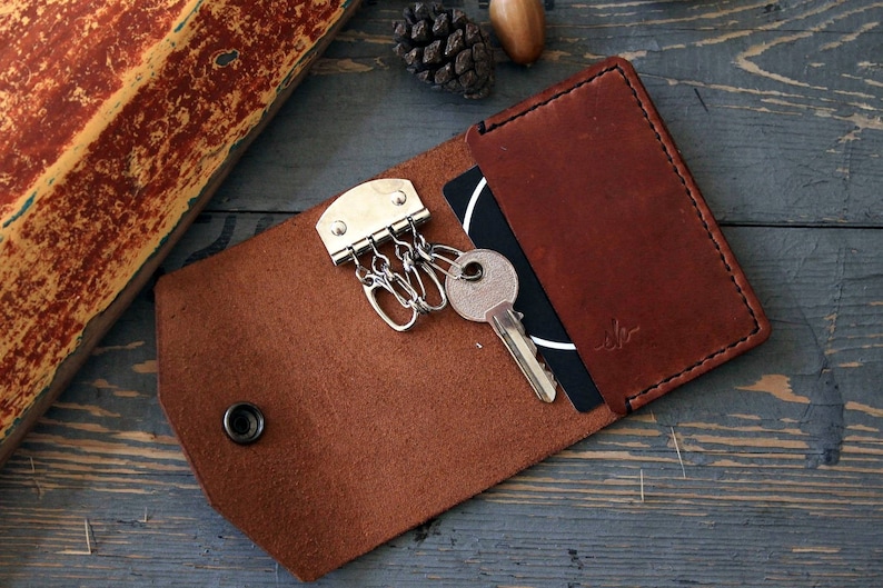 Leather Key Case Leather Key Holder Mens Keychain Wallet Leather Key ...