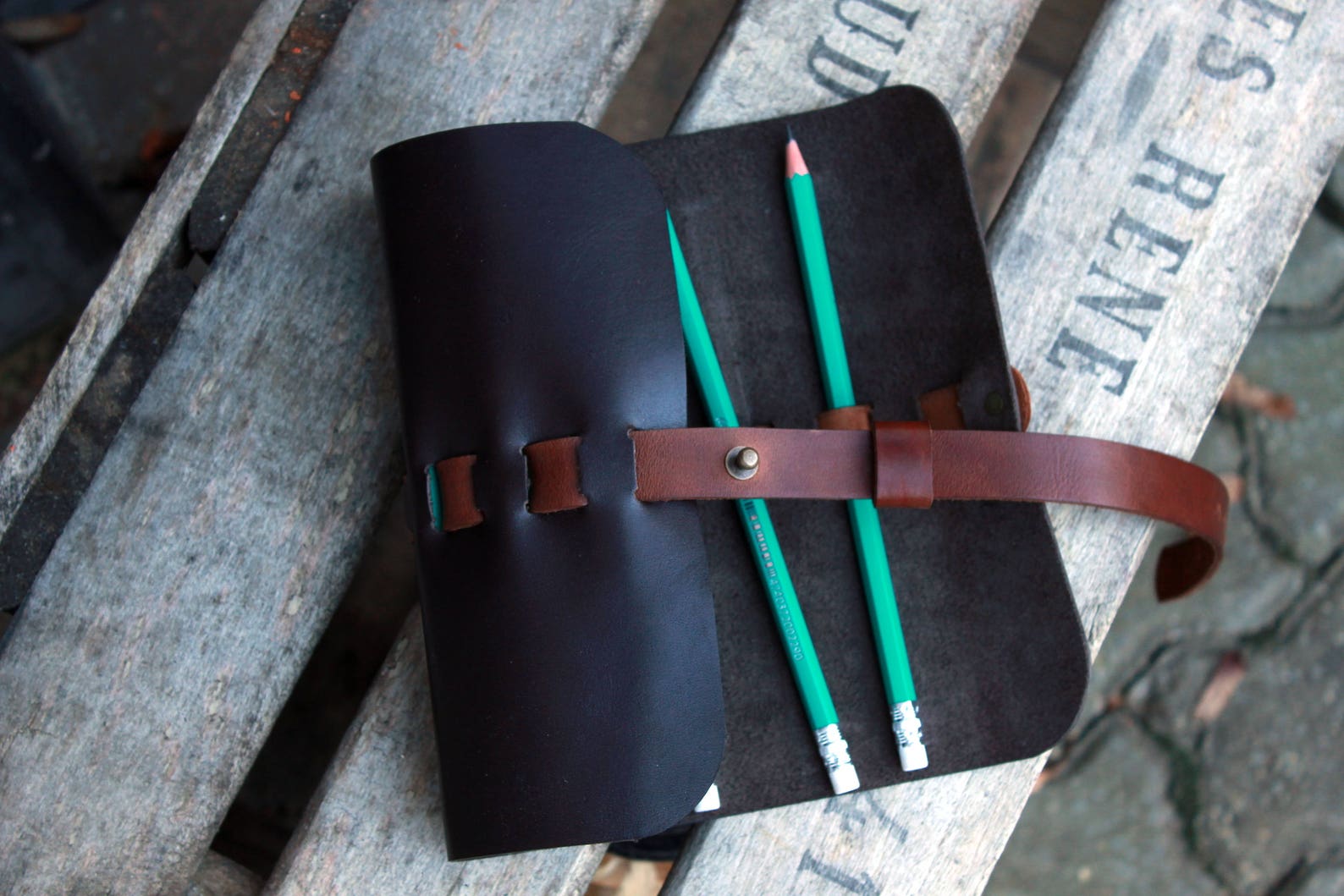 Leather Pencil Roll, Pencil Roll, Pen Case, Pencil Case, Pencil Wrap ...