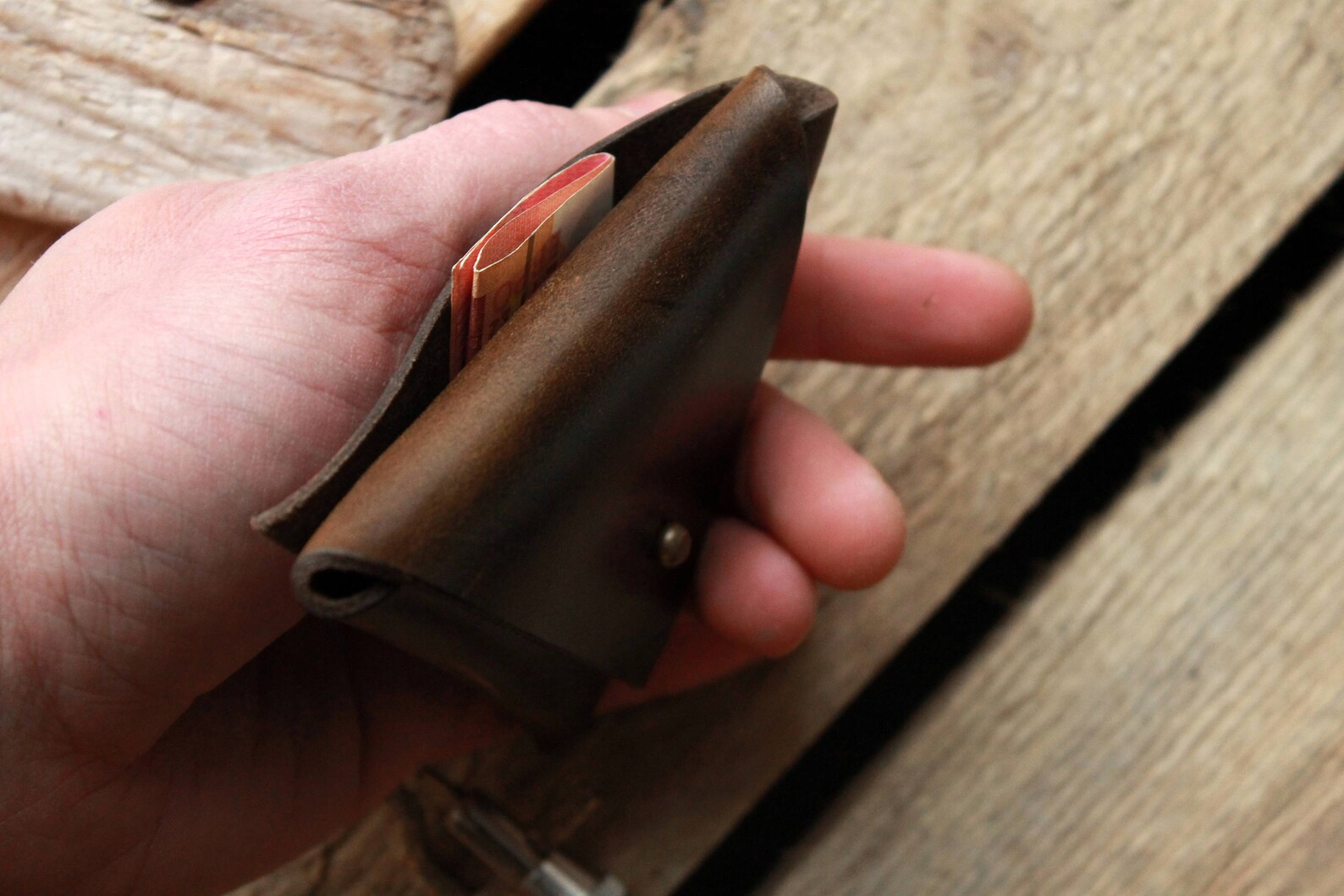 Leather Coin Purse, Leather Coin Pouch, Triangle Coin Purse, Leather ...