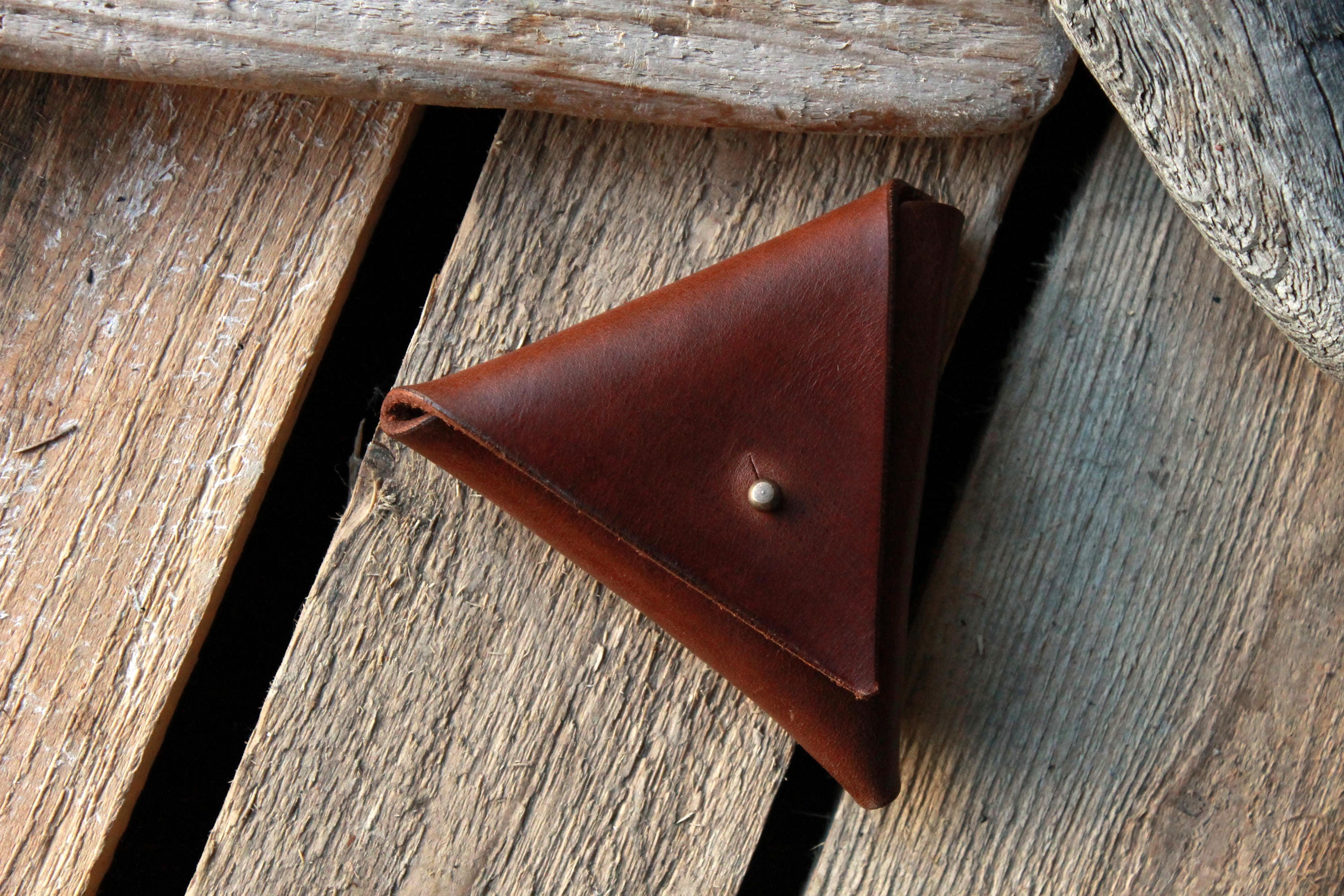 Coin Purse Leather Coin Pouch Triangle Coin Purse Leather | Etsy