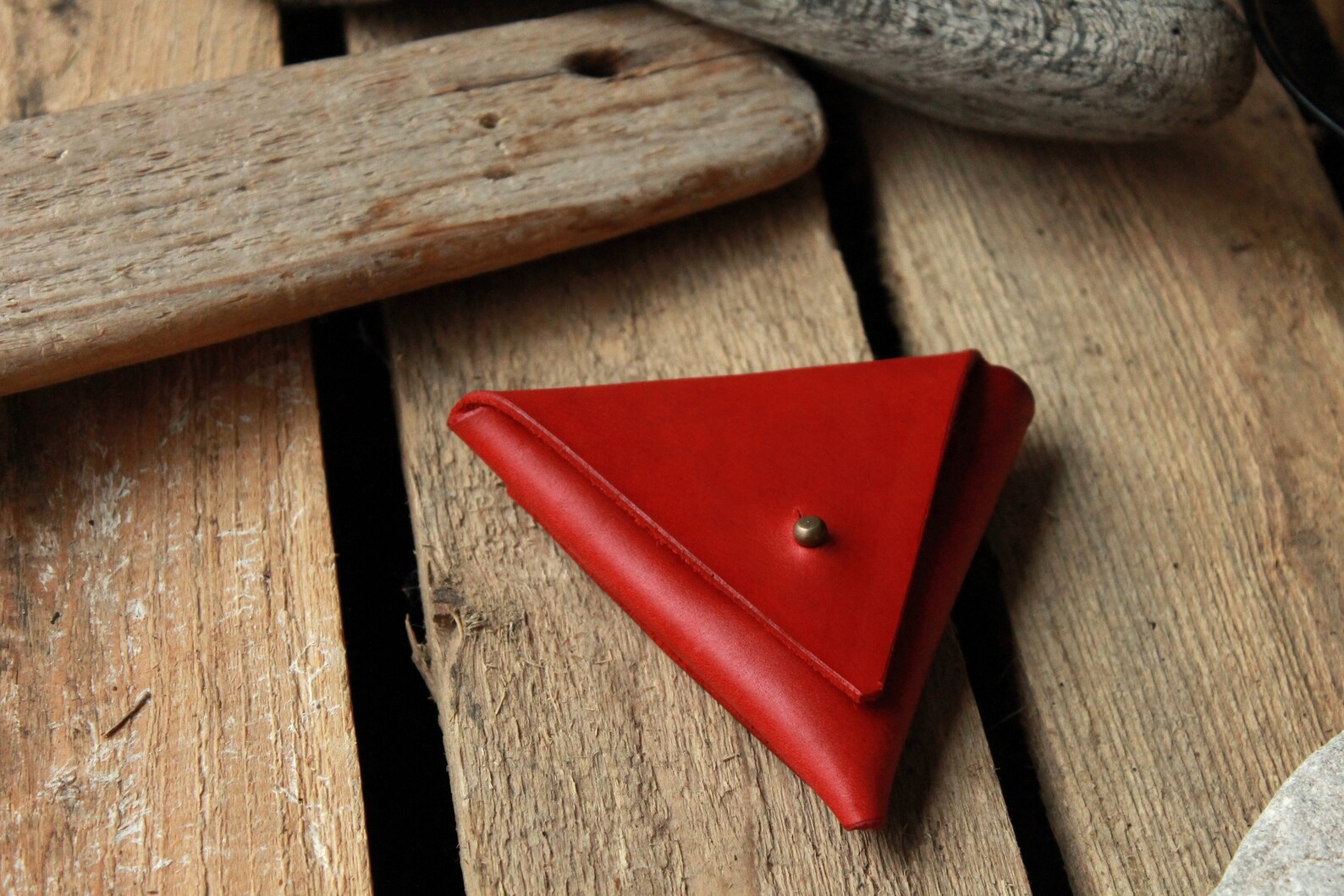 Coin Purse Leather Coin Pouch Triangle Coin Purse Leather | Etsy