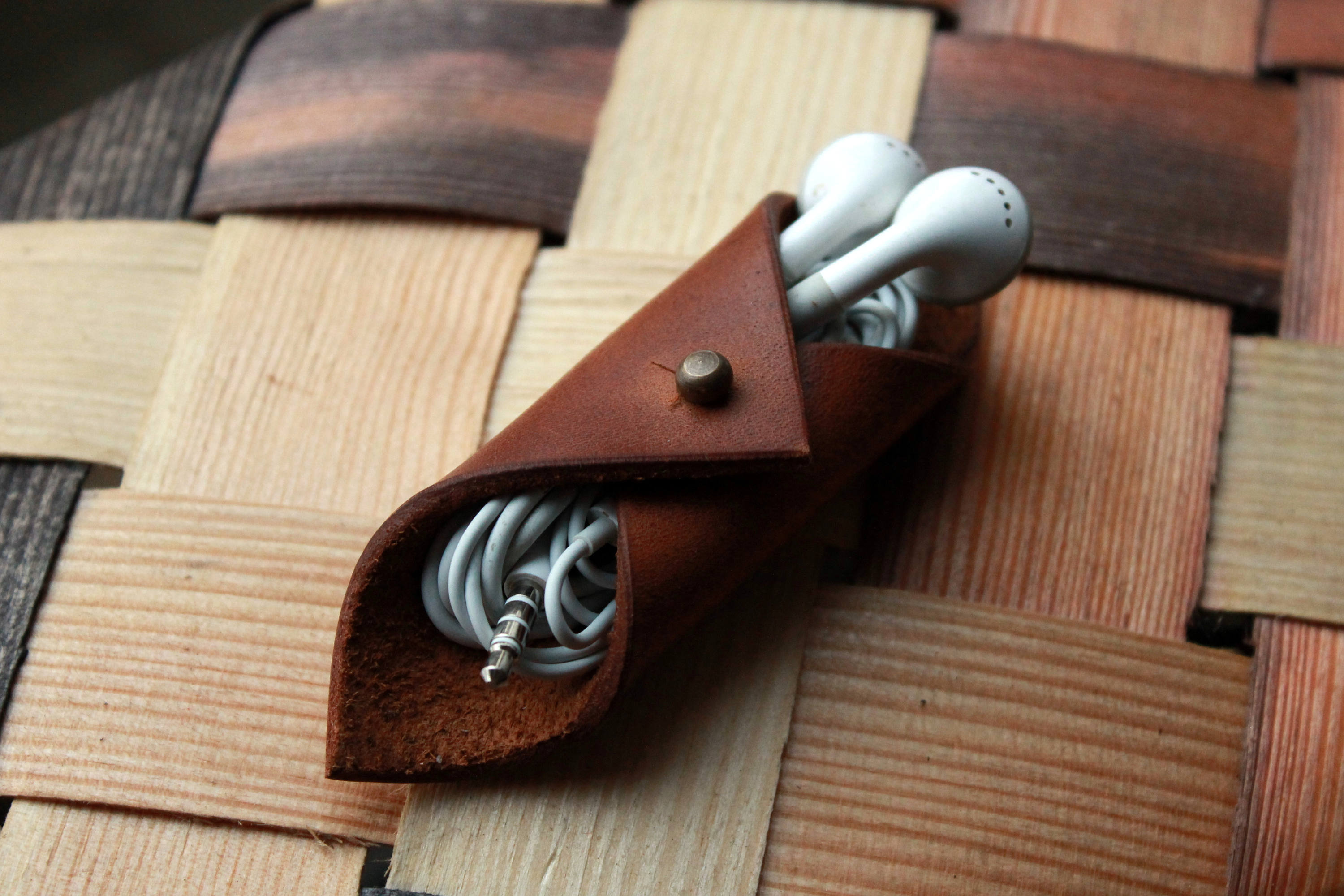 Leather Earphone Organizer Cable Organizer Leather Ear Bud - Etsy