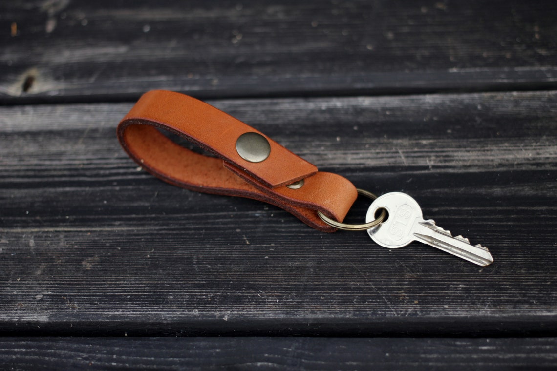 Leather Keychain Leather Keyring Keyholder Belt Loop Key Chain - Etsy