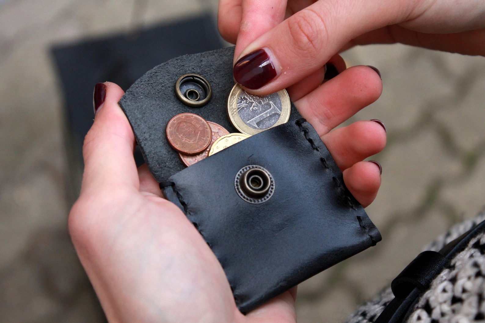 Leather Coin Pouch Leather Keychain Coin Holder Coin Organiser - Etsy