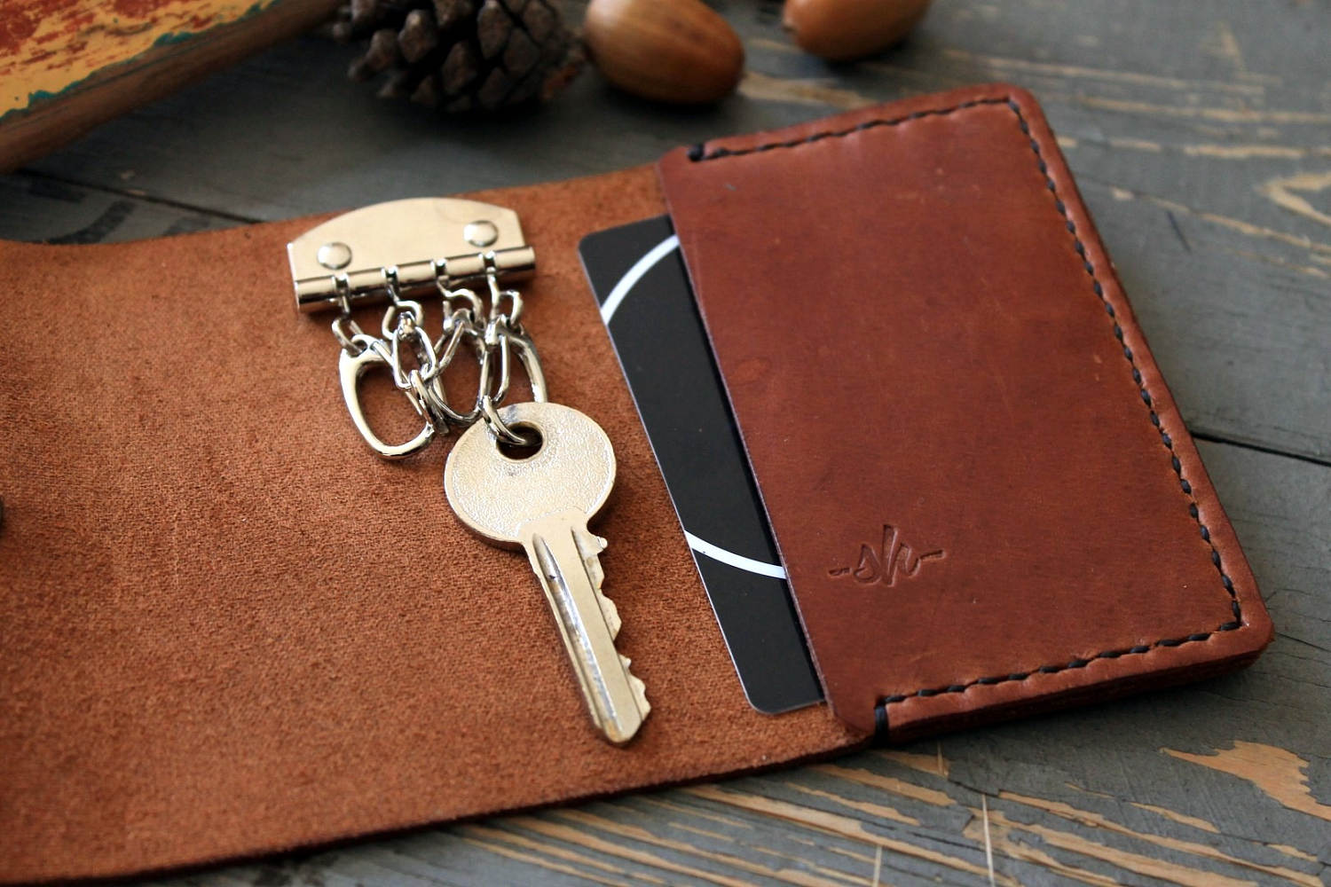 Leather Key Case Leather Key Holder Mens Keychain Wallet Leather Key ...