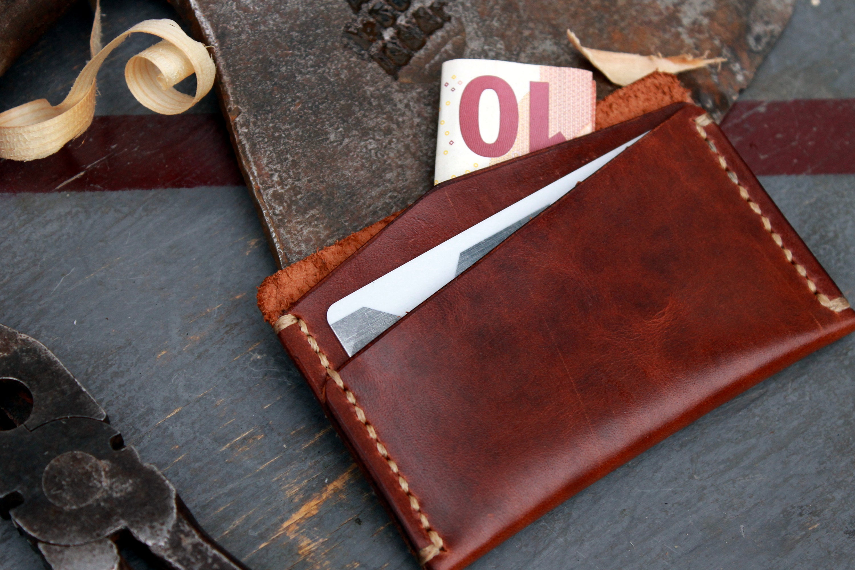 Front Pocket Wallet Thin Card Wallet Leather Wallet Slim Mens | Etsy