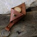 Leather Keychain, Leather Key Holder, Triangle Key Fob, Small Coin ...
