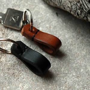 Small Keychain, Leather Key Fob, Leather Keyring, Short Leather Lanyard ...