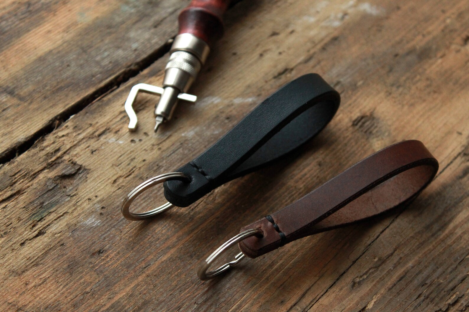 Leather Key Fob, PERSONALIZED Keyring, Leather Keychain, Custom Key Fob ...