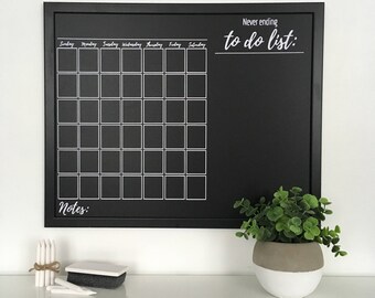 Chalkboard wall calendar | Etsy