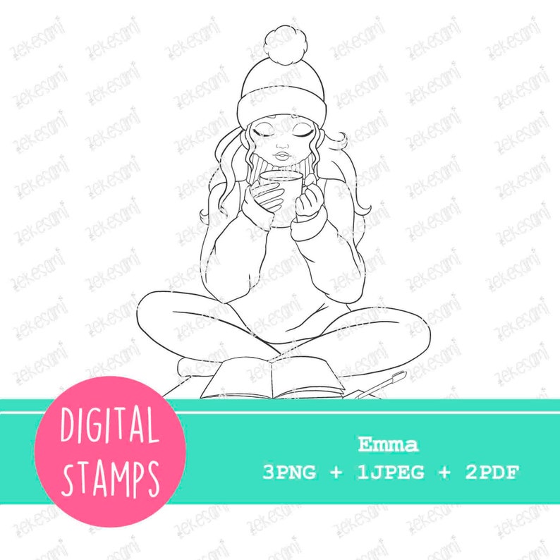 Emma. Digital Stamps, Digi Stamp, Digistamp, Digital Stamp, Cards ...