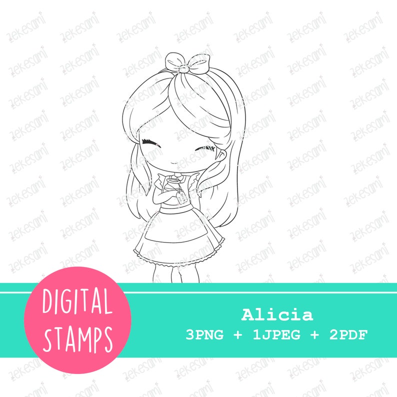 PNG Chibi Alicia. Pack Digital Stamp, Digi Stamp, Digistamp, Digital ...
