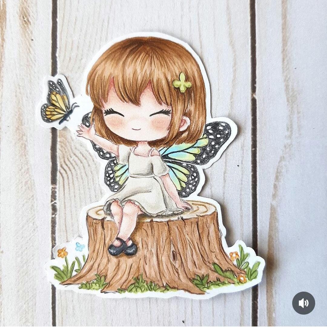 PNG Chibi Butterfly. Digital Stamp Pack, Digi Stamp, Digistamp, Digital ...