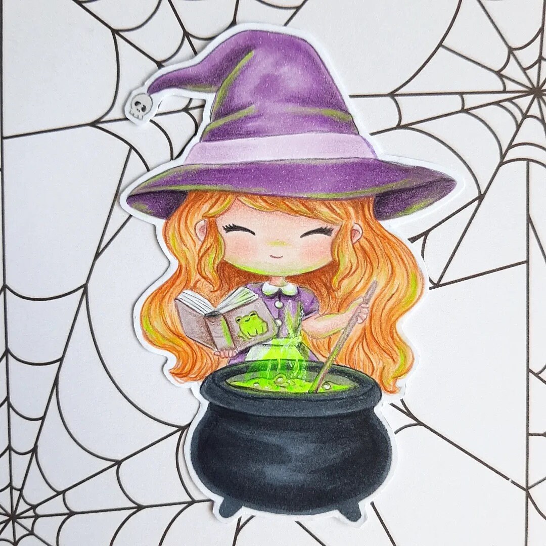 PNG Chibi Little Witch Cauldron. Digital Stamp Pack, Digi Stamp ...