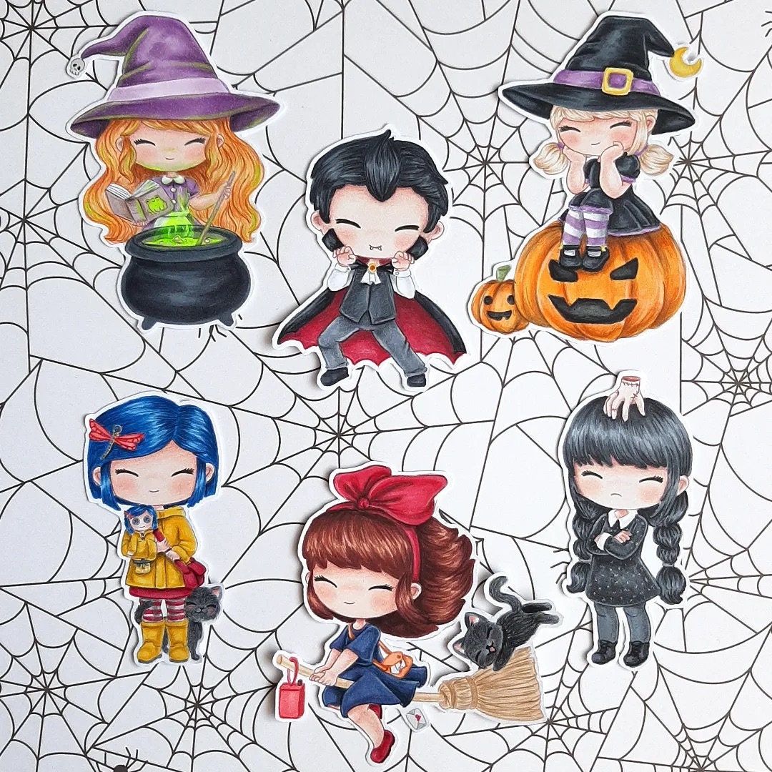 PNG Chibi Halloween Pack. Digital Stamp, Digi Stamp, Digistamp, Digital ...