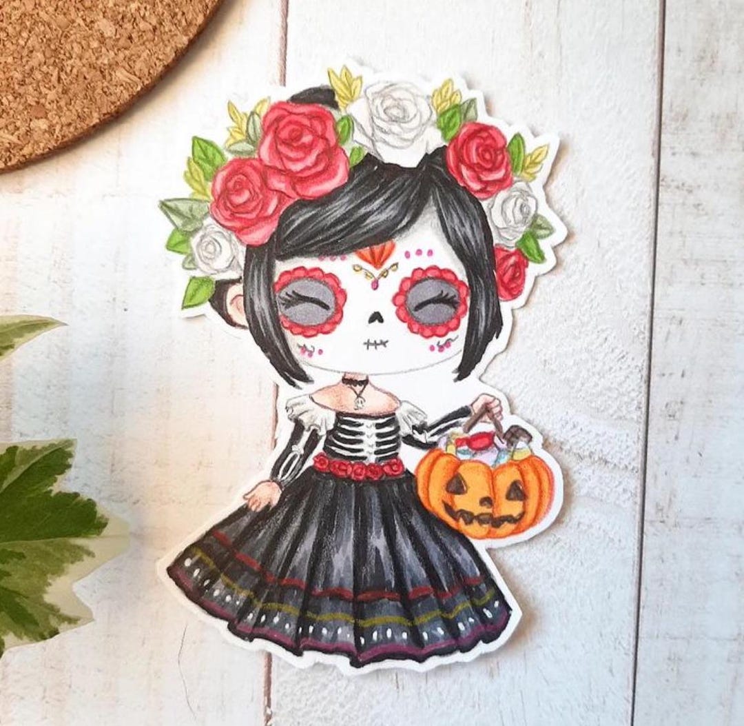 PNG Chibi Catrina. Digital Stamp Pack, Digi Stamp, Digistamp, Digital ...
