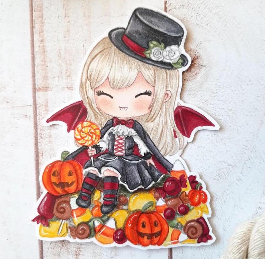 PNG Chibi Vampire. Digital Stamp Pack, Digi Stamp, Digistamp, Digital ...