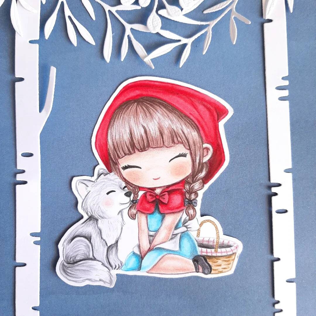 PNG Chibi Little Red Riding Hood. Digital Stamp Pack, Digi Stamp ...