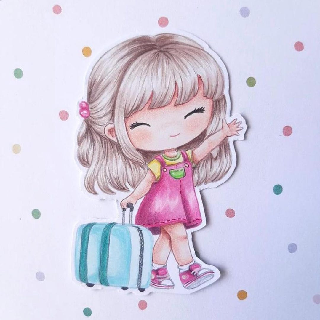 PNG Chibi Travel. Digital Stamp Pack, Digi Stamp, Digistamp, Digital ...