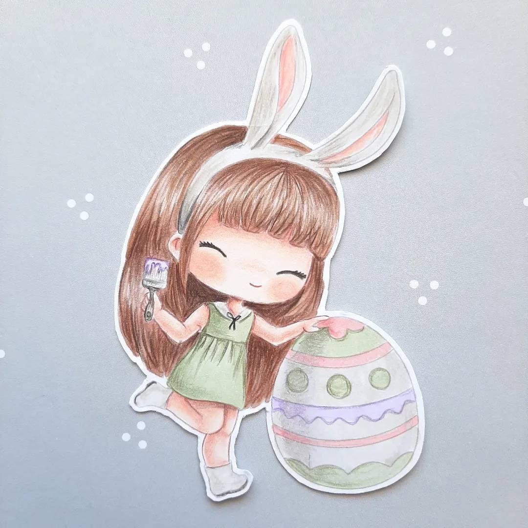 PNG Chibi Easter. Digital Stamp Pack, Digi Stamp, Digistamp, Digital ...