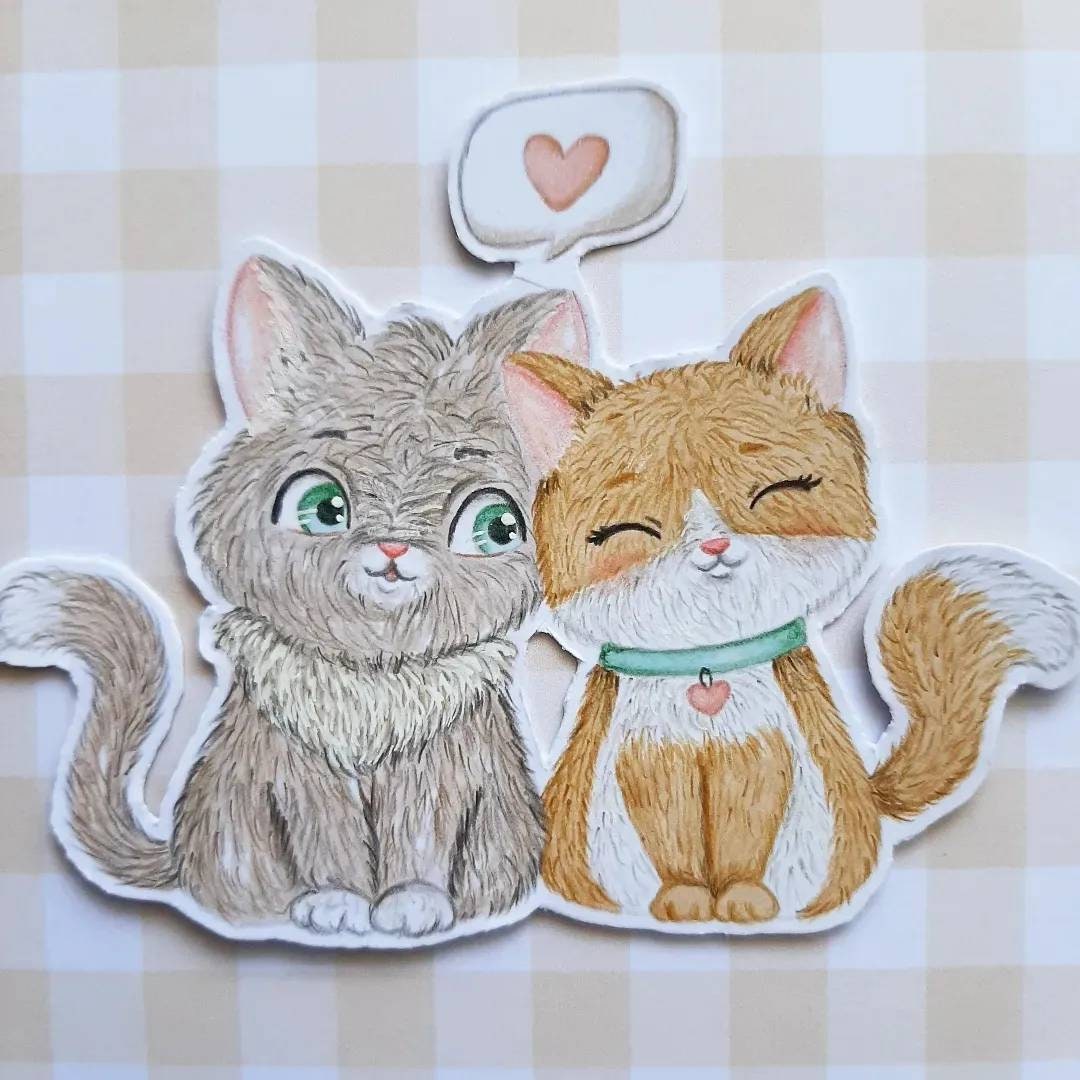 PNG Love of Cats. Pack Digital Stamp, Digi Stamp, Digistamp, Digital ...