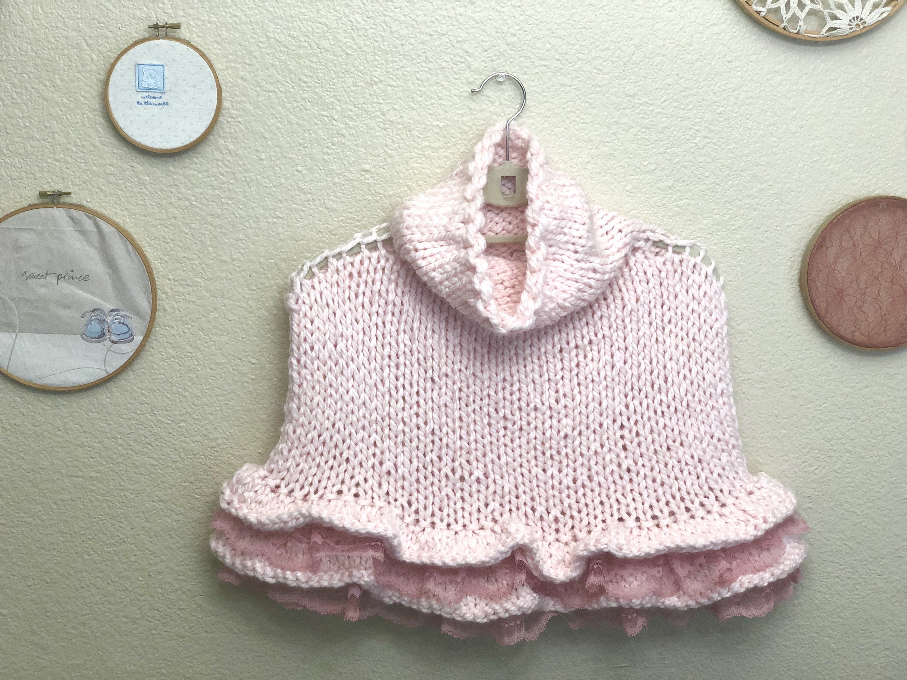 Knitting PATTERN Felicity Knitted Cape With Ruffles and Lace, Girls ...