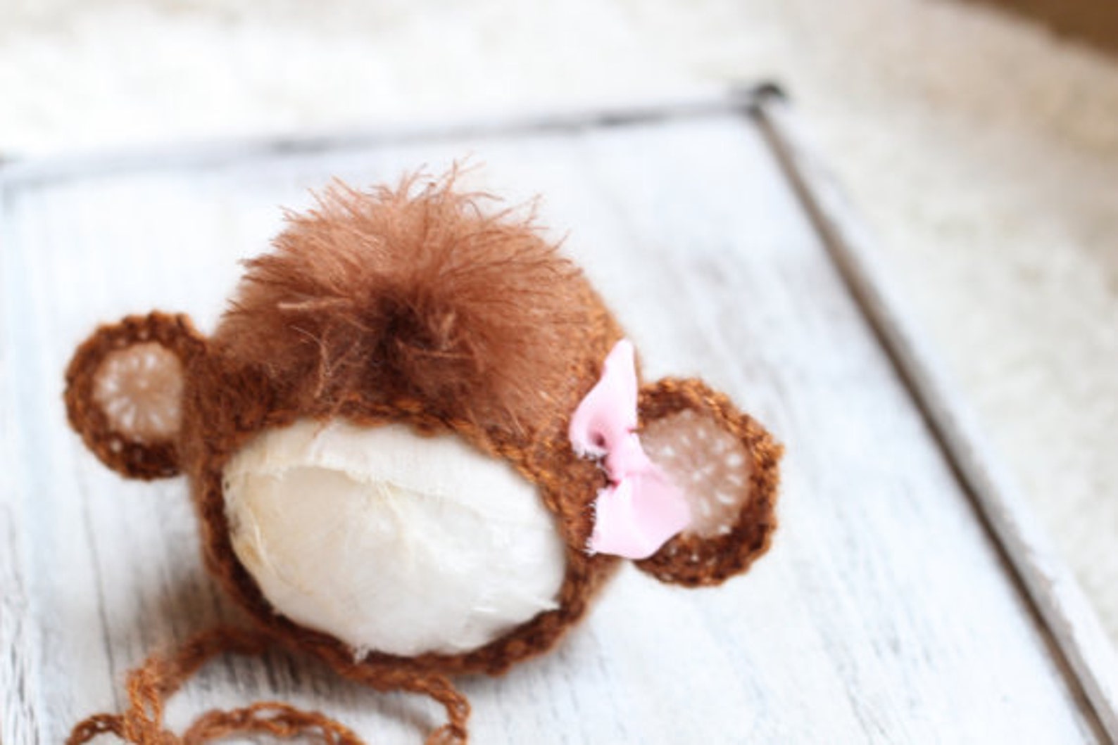 Knitting and Crochet PATTERN- Newborn Monkey Mohair Bonnet - Etsy