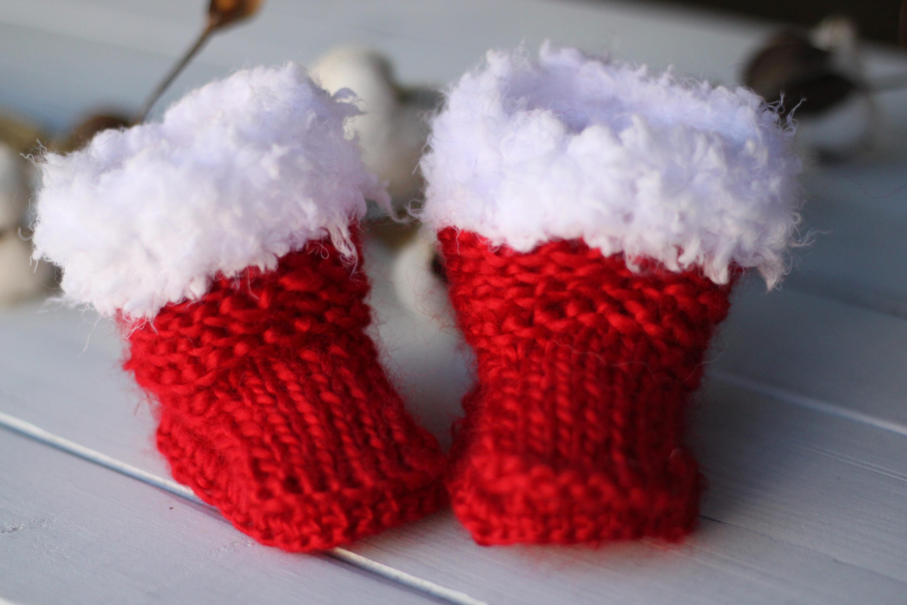 Knitting PATTERN Knitted Christmas Boots in Newborn and 0-3 Month Size ...