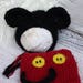 Knitting/crochet PATTERN- Knitted Mickey Mouse Bonnet and Short Pants ...
