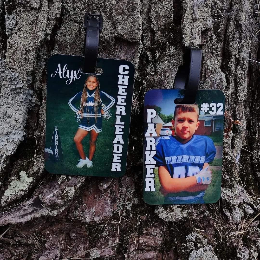 Sports Bag Tags or Backpack Tag| Cheer Bags With Personalized Picture ...