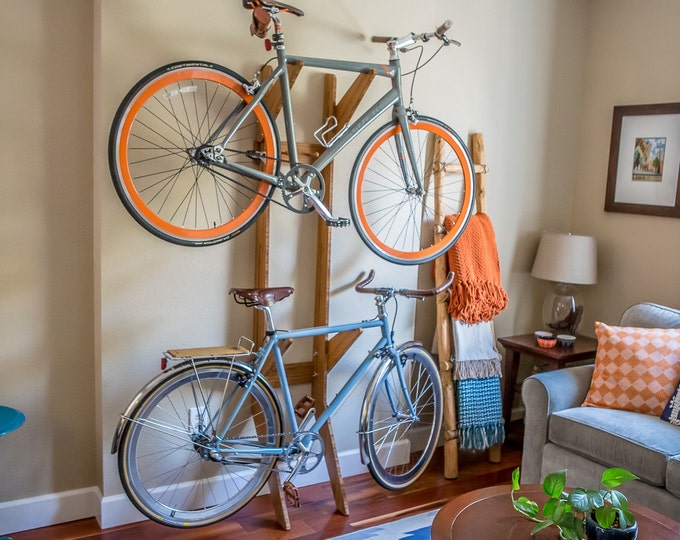 The Moose Wall Mounted Double Bike Rack Bike Shelf - Etsy