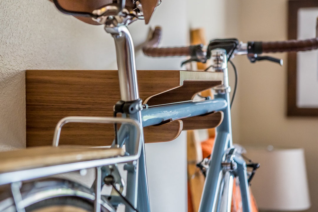Wall Mounted Bicycle Frame Rack – Indoor Bike Storage Display - Etsy