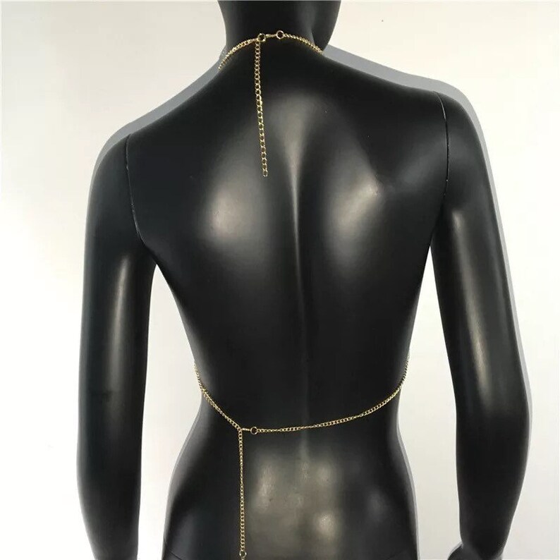 Rhinestone Festival Crop Top Rave Top Body Chain Halter Top - Etsy