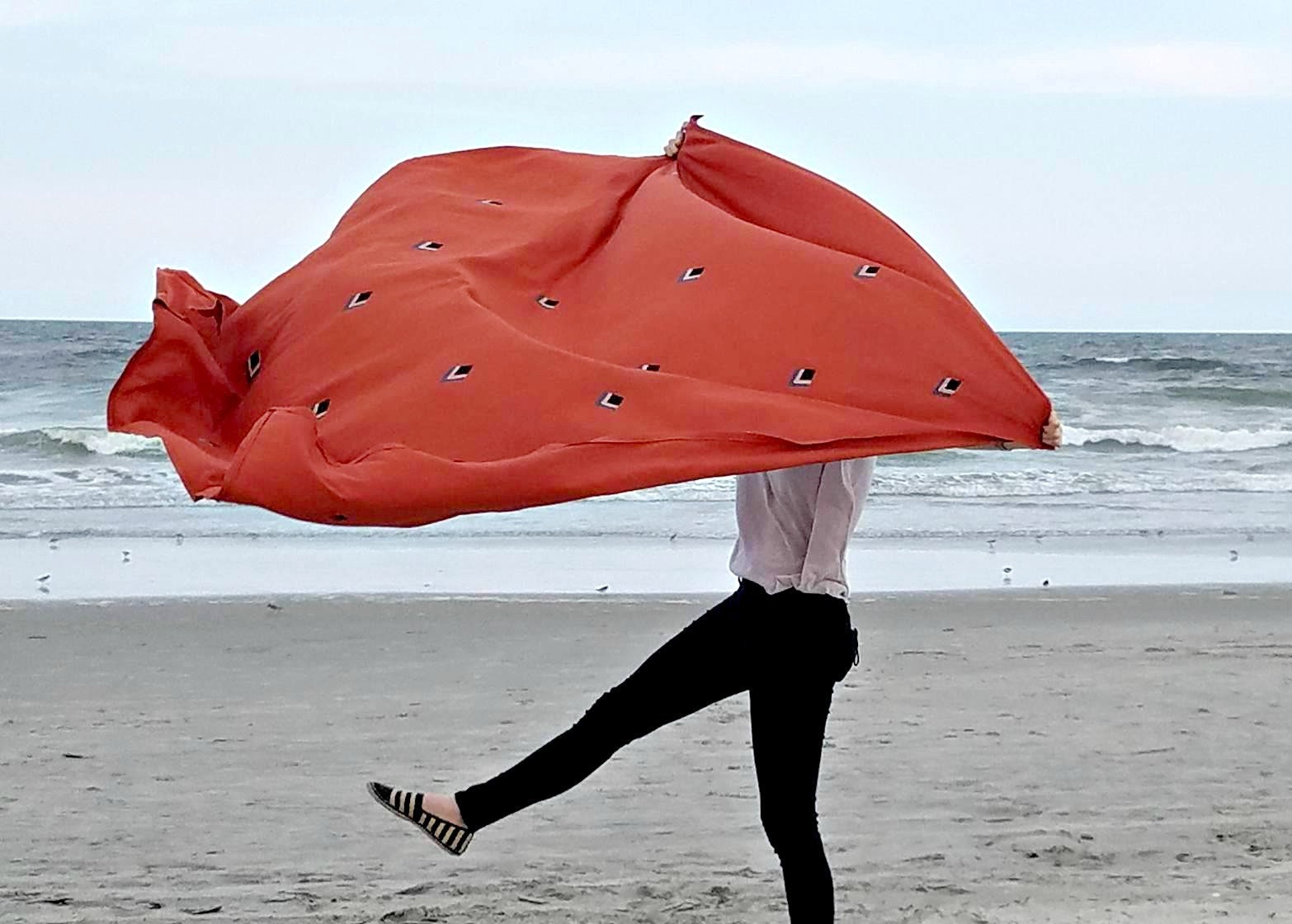 Terracotta Linen Throw / Black White Blue Diamond Block Print | Etsy